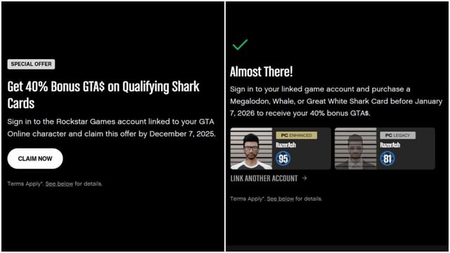 GTA Online offering 40% bonus cash on select shark cards