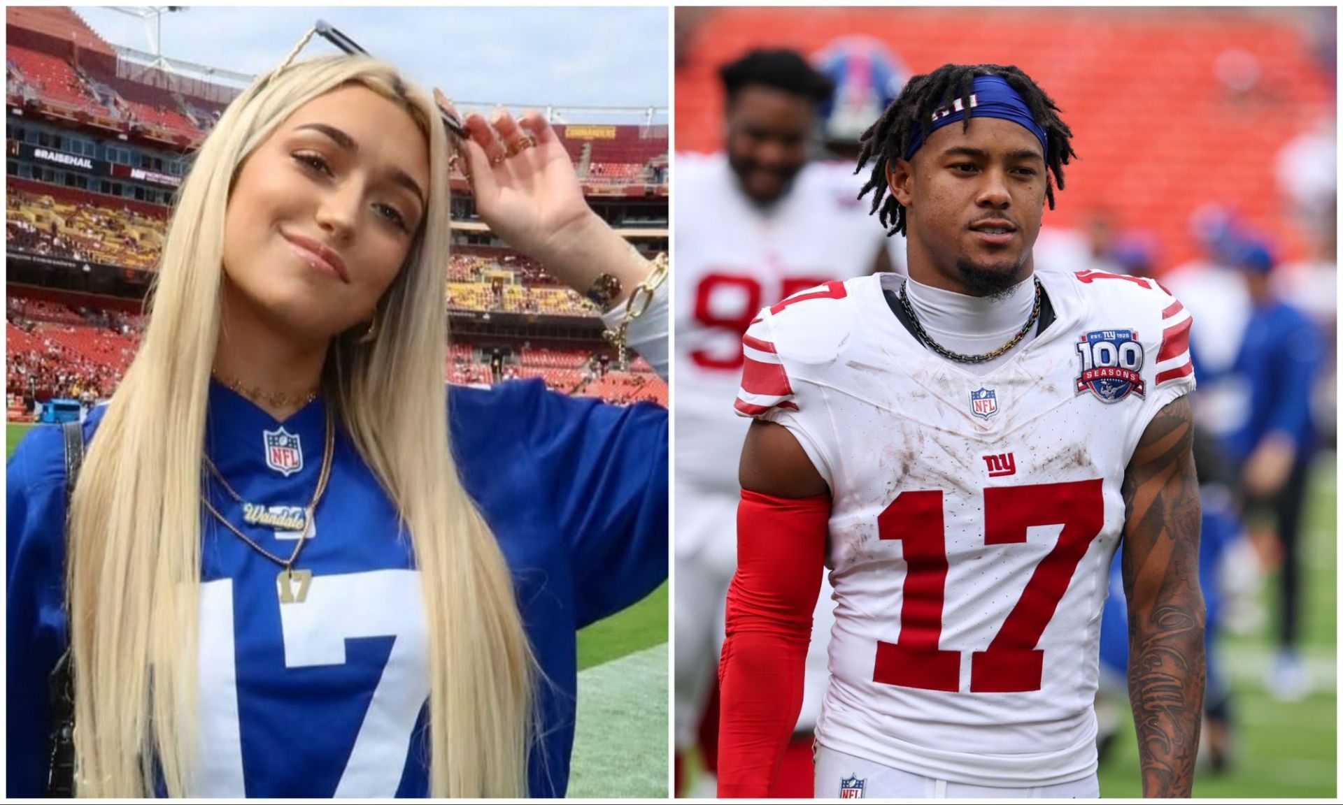 Wan'Dale Robinson's GF Alyna Wampler shows off black 'polka dots' swimsuit while enjoying sea ...