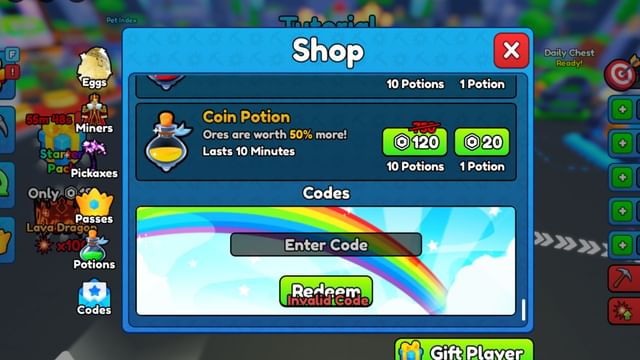 Pickaxe Simulator codes (January 2026)