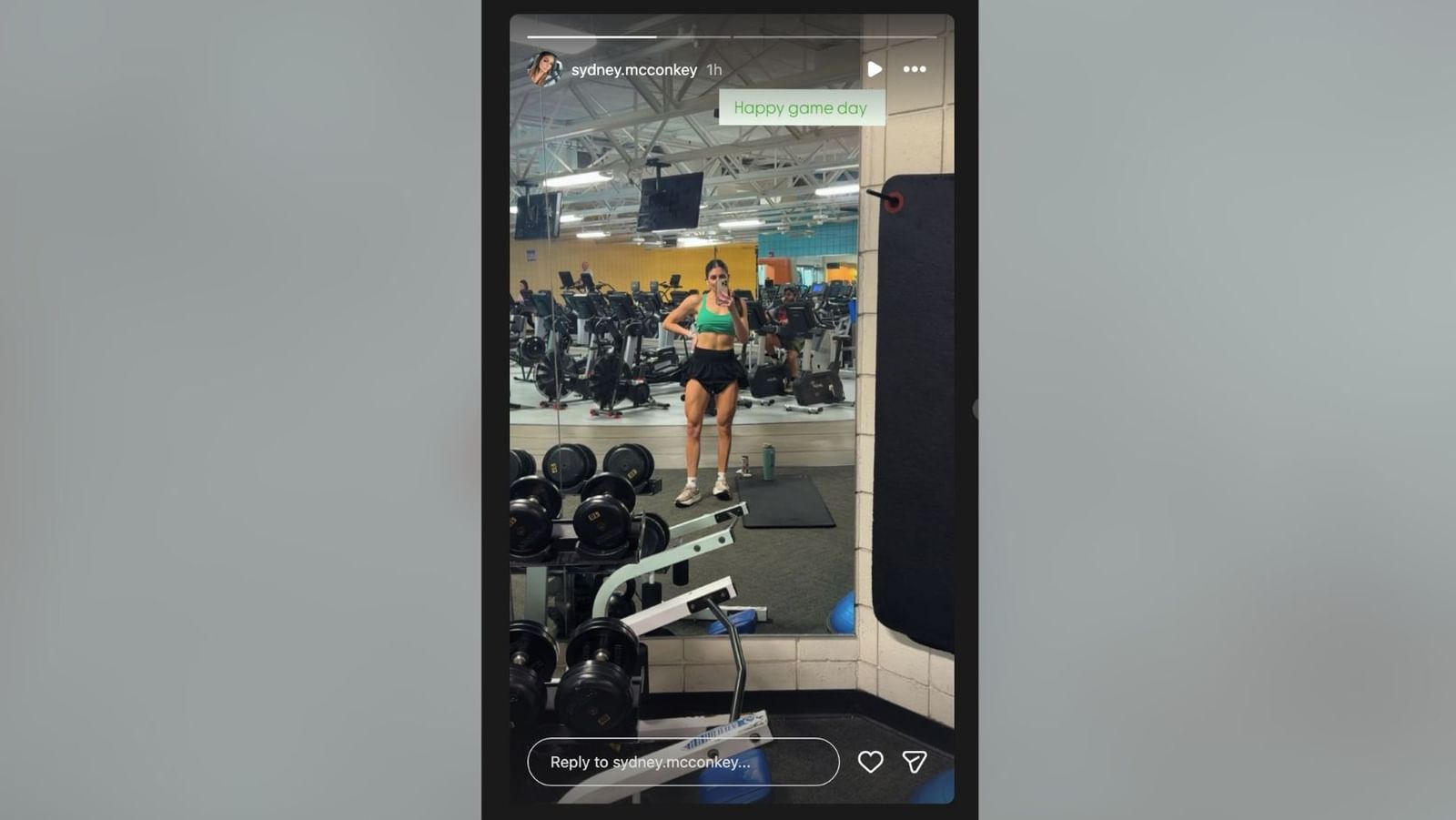 Ladd McConkey’s wife Sydney kicks off game day by showing off toned abs ...