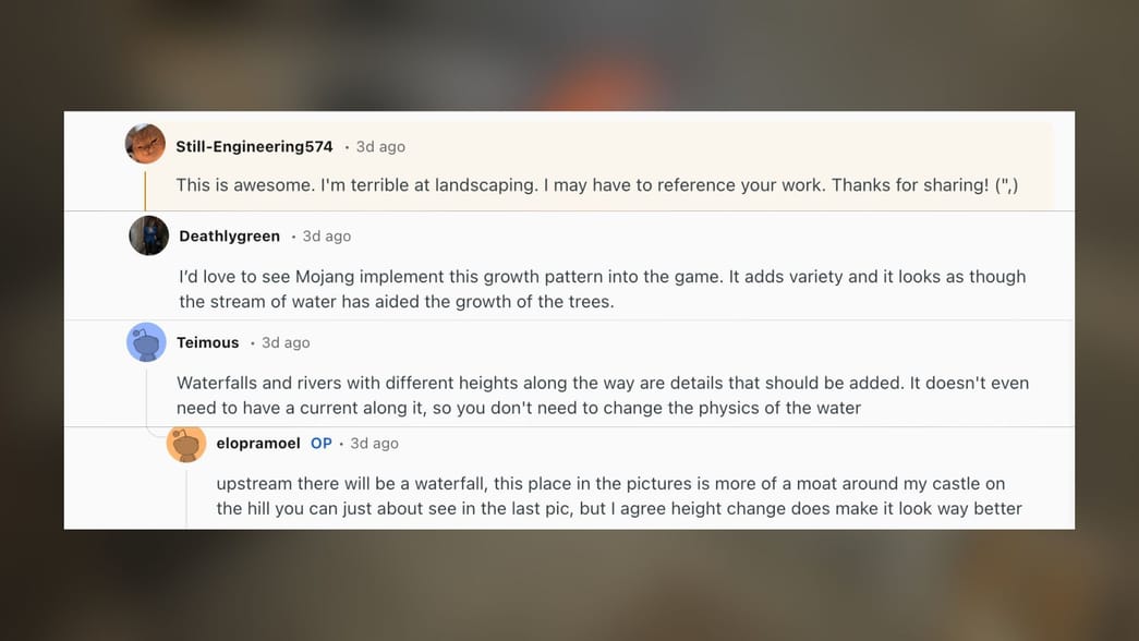 Minecraft player showcases beautiful custom forest build