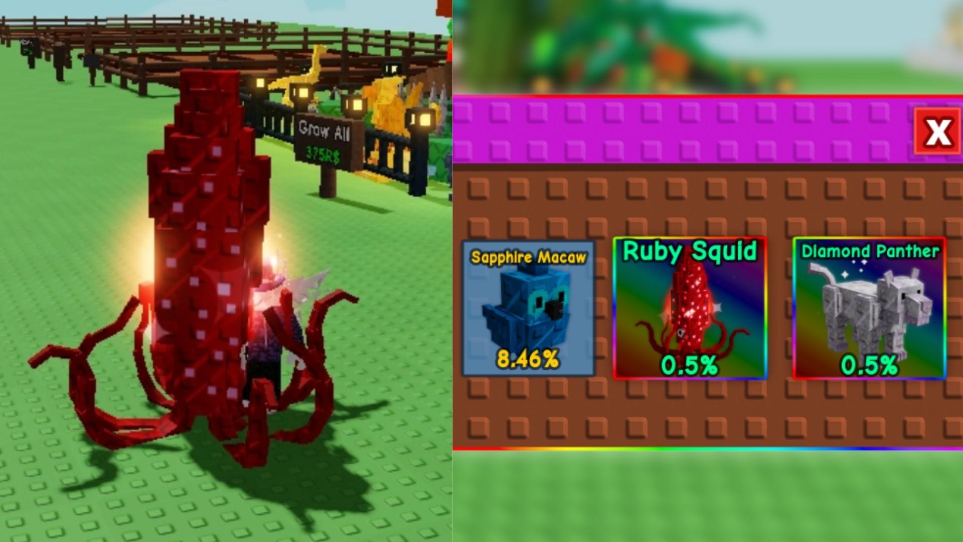 Gem Egg Grow a Garden: All Pets and their abilities