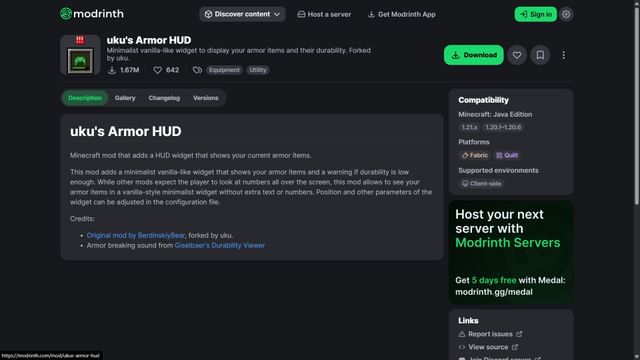 How to add armor HUD in Minecraft