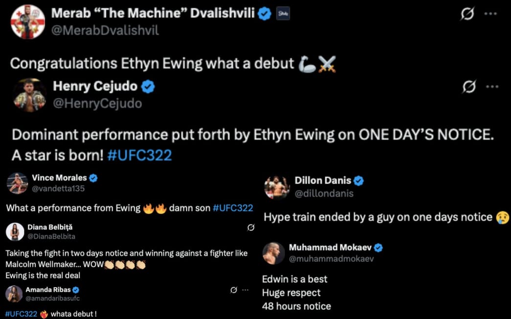"A star is born" - MMA pros react after Ethyn Ewing's impressive UFC ...