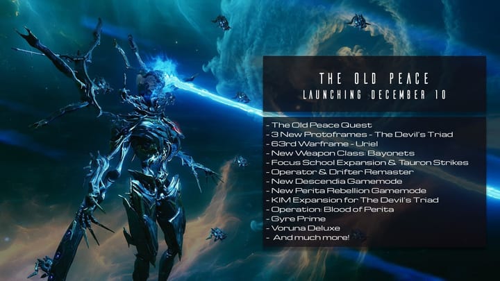 Warframe: The Old Peace release date, and all known features