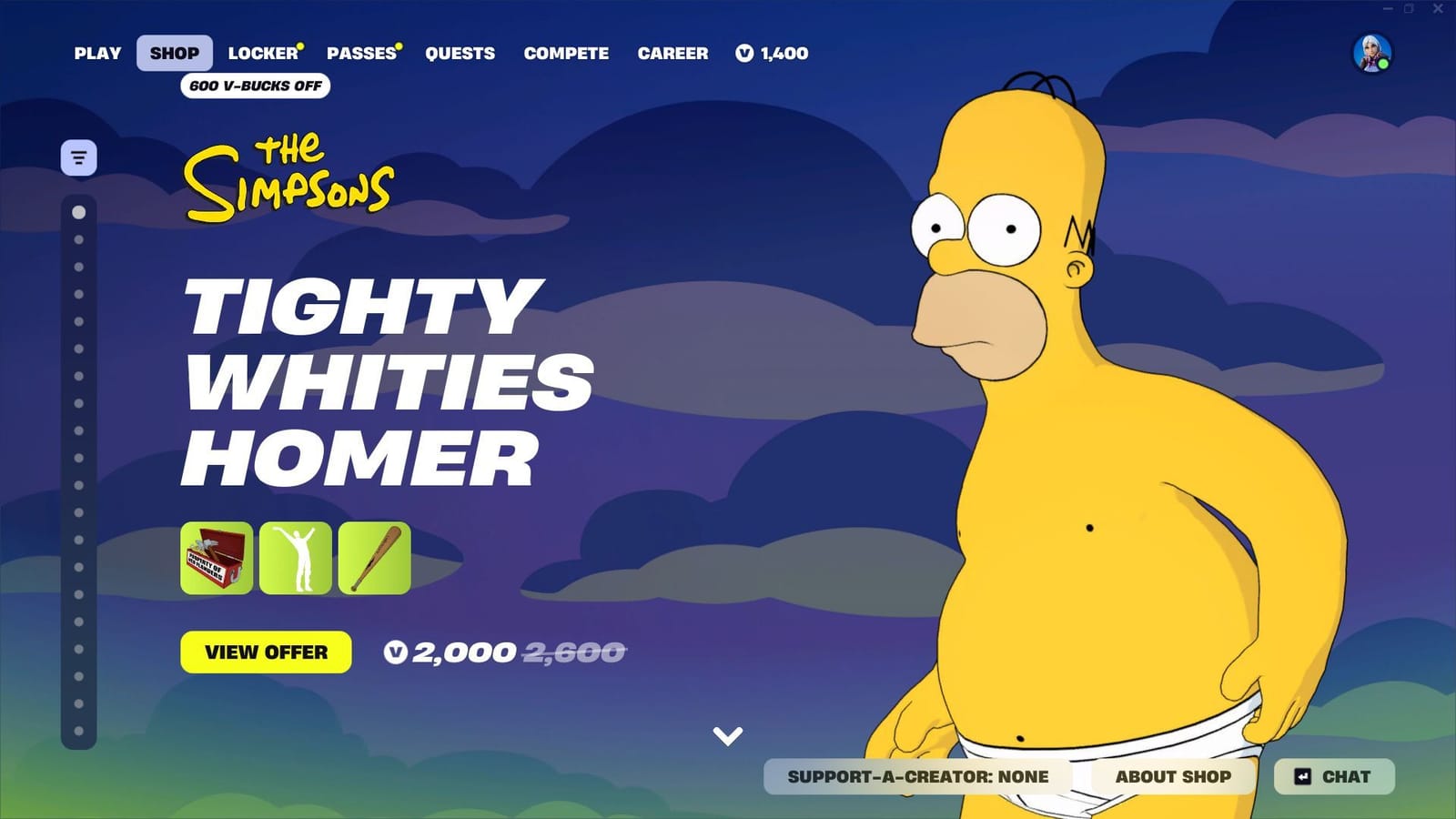 How to get the Tighty Whities Homer skin in Fortnite