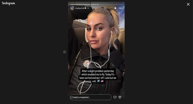 Charley Hull reveals facing a "slight problem" ahead of boarding her ...