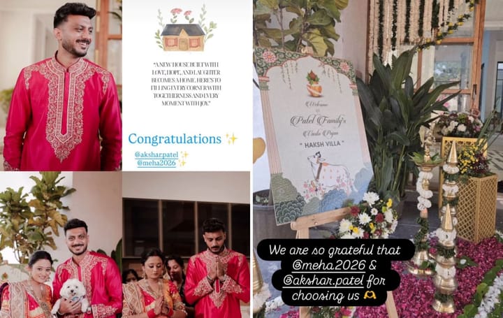 Axar Patel and wife Meha inaugurate their new house ahead of IND vs SA ...