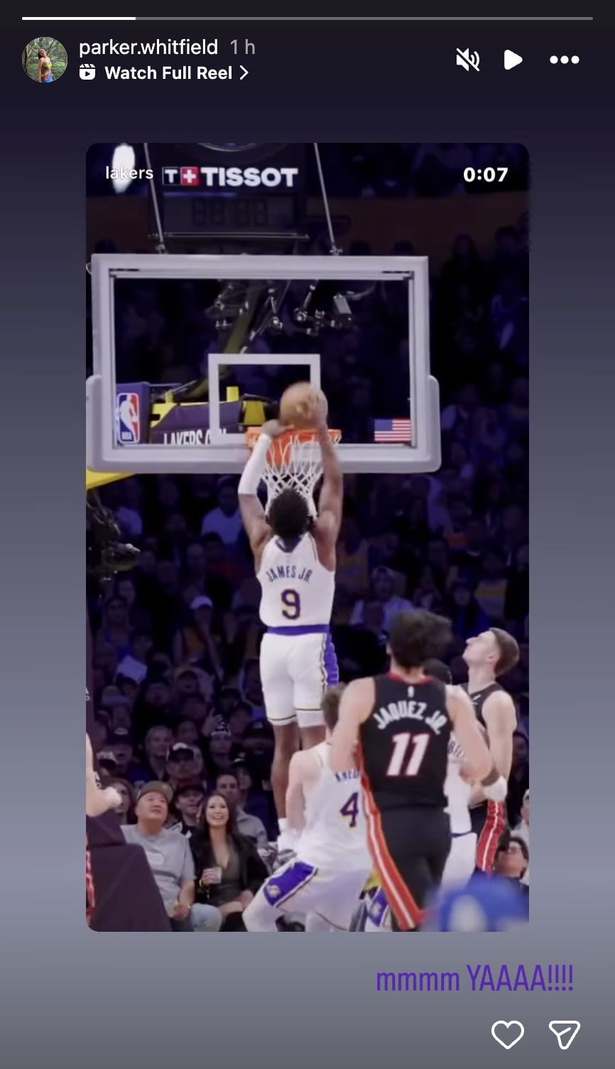 Bronny James: Bronny James' GF Parker Whitfield Absolutely Pumped After ...