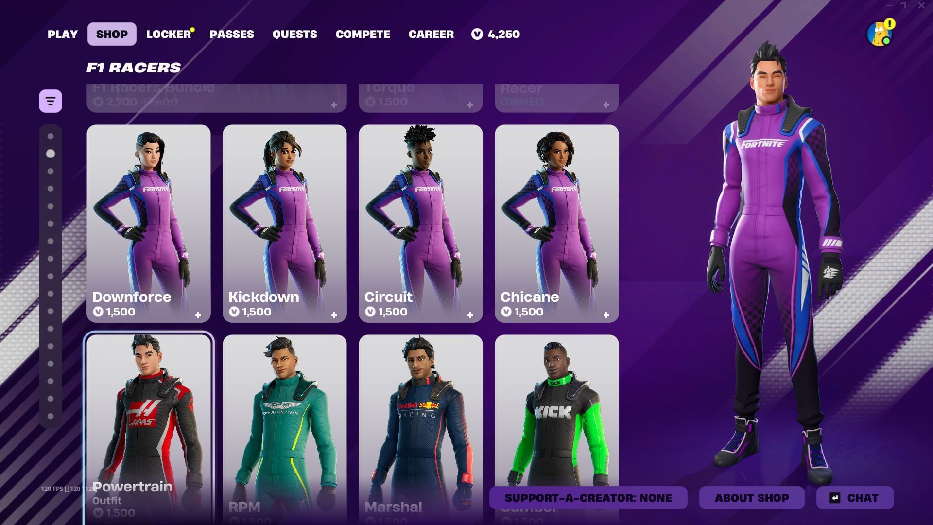 How to get F1 skins in Fortnite