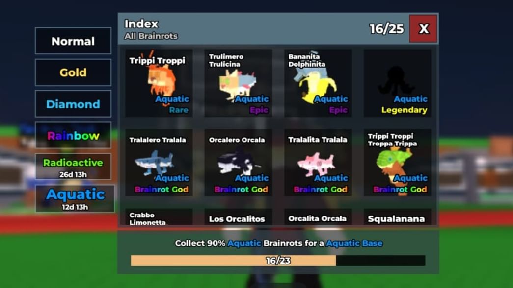 Steal a Brainrot Aquatic Index: All Fishing Event Brainrots
