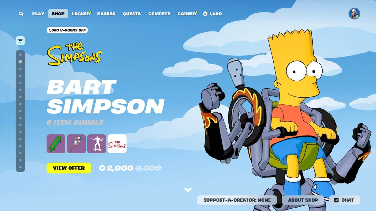 How to get Bart Simpson skin in Fortnite