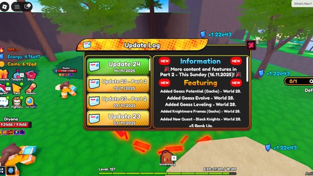 Anime Eternal: Update 24 Part 1 patch notes