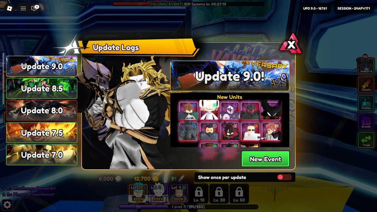 Anime Vanguards meta units (Anime Vanguards Update 10 Part 2)