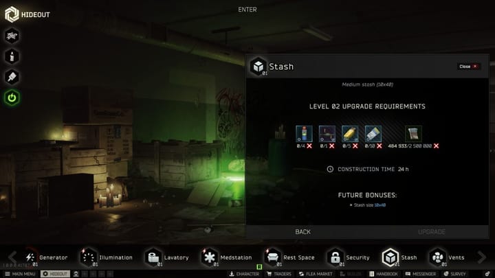 How to upgrade Stash Space in Escape From Tarkov