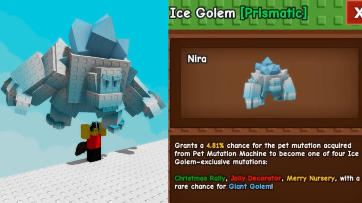 Grow a Garden Ice Golem: How to get, rarity, and ability