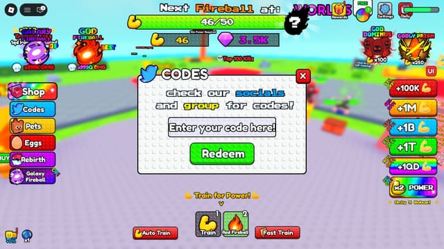 Fireball Training codes (December 2025)