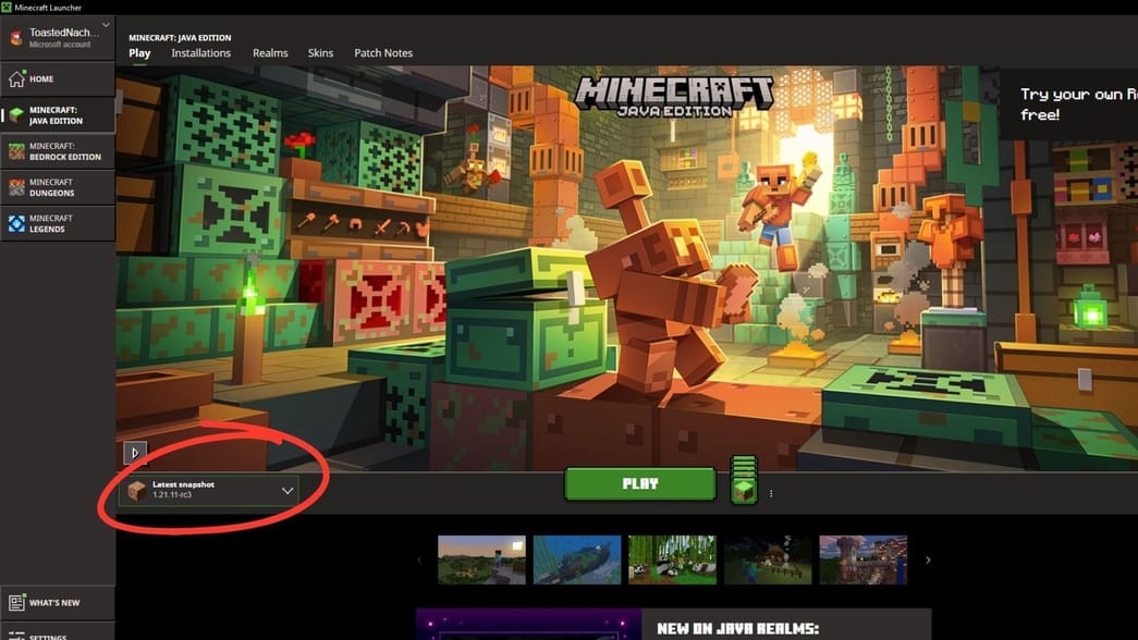 How to download Minecraft 1.21.11 update for Java Edition