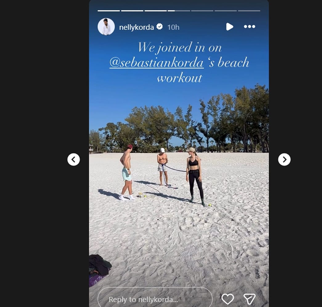 Nelly Korda poses with her fiancé for Christmas special picture