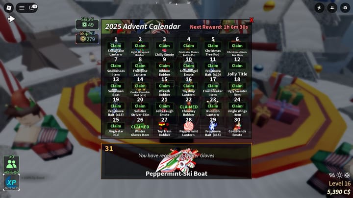 What do Winter Gloves do in Fisch?