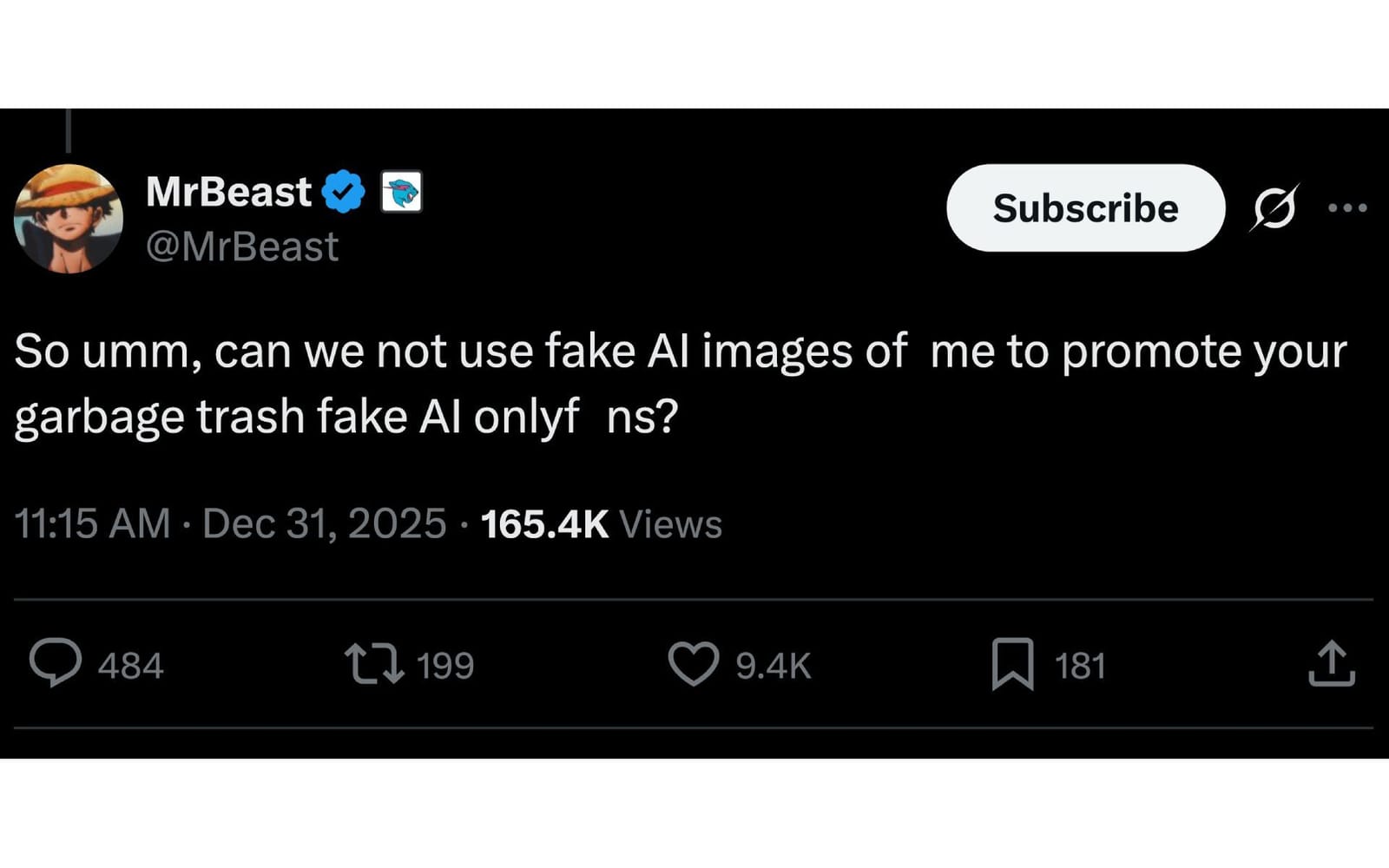 "Garbage trash fake AI onlyf*ns": MrBeast slams adult content creator ...