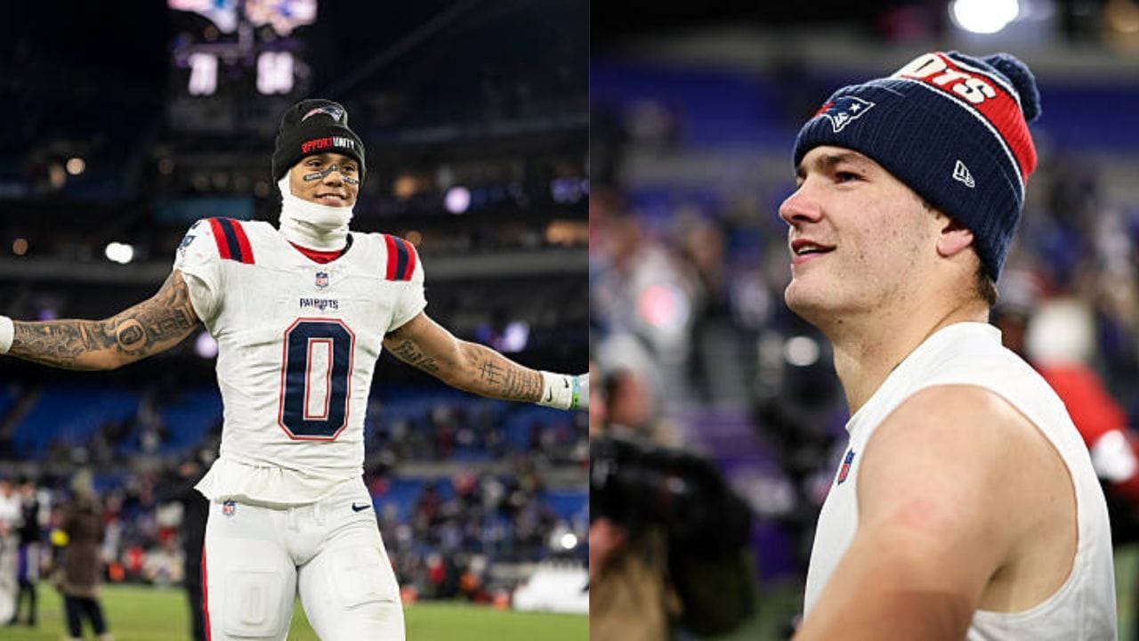 WATCH: Drake Maye, Christian Gonzalez go viral looking uninterested on ...