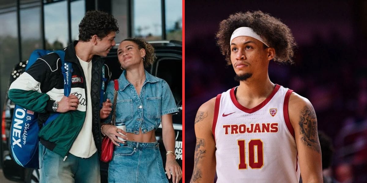 Ben Shelton's girlfriend Trinity Rodman reacts delightedly to her ...