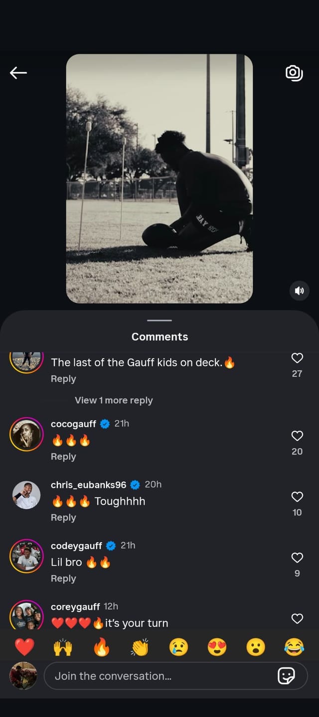 Coco Gauff, parents Candi & Corey react with love as youngest brother ...