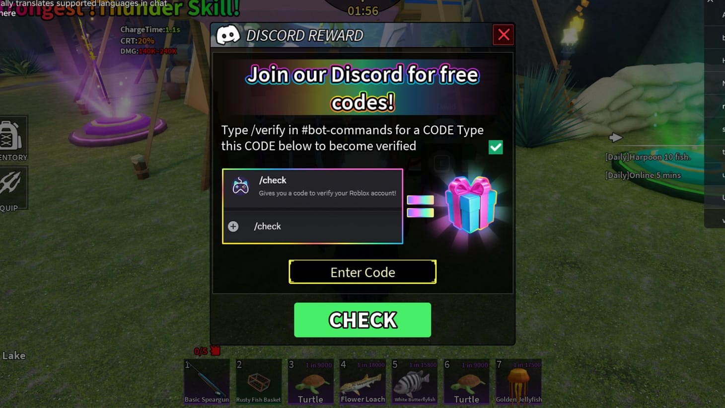 Spear Fishing codes (January 2026)