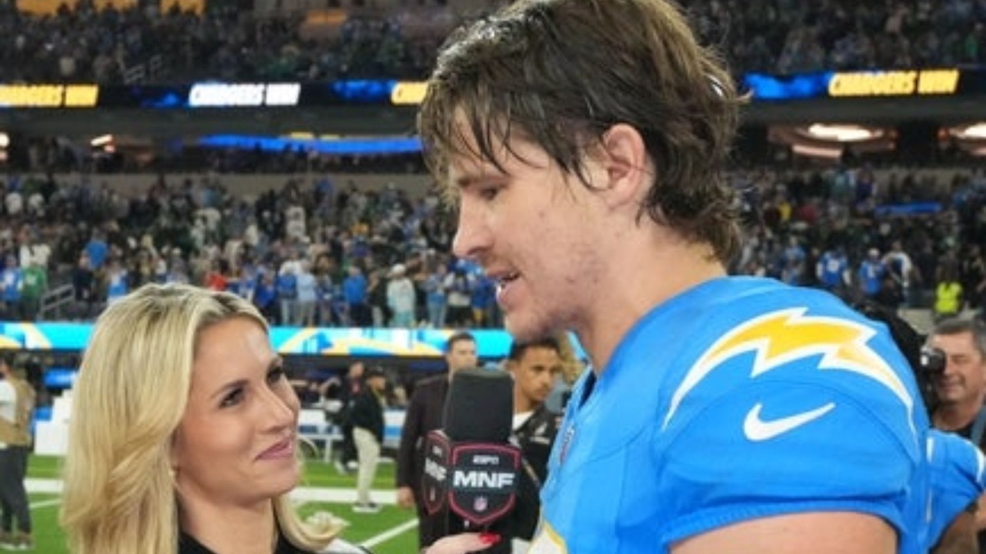 14 days after Justin Herbert interview with Laura Rutledge, ESPN ...