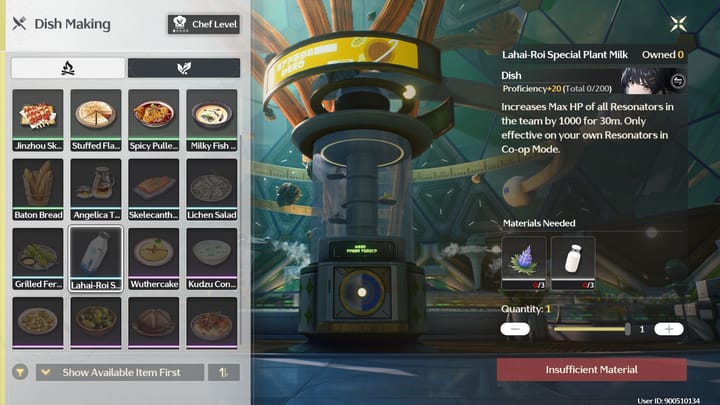 All Wuthering Waves 3.0 recipe list