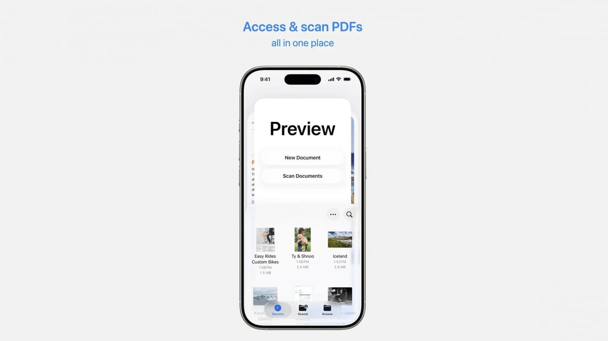 What is the New Preview App in iOS 26?