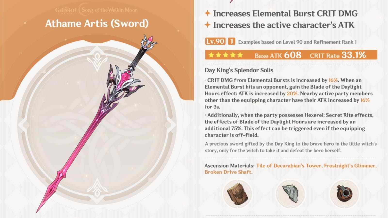 Is Durin's signature weapon, Athame Artis, worth pulling in Genshin Impact?