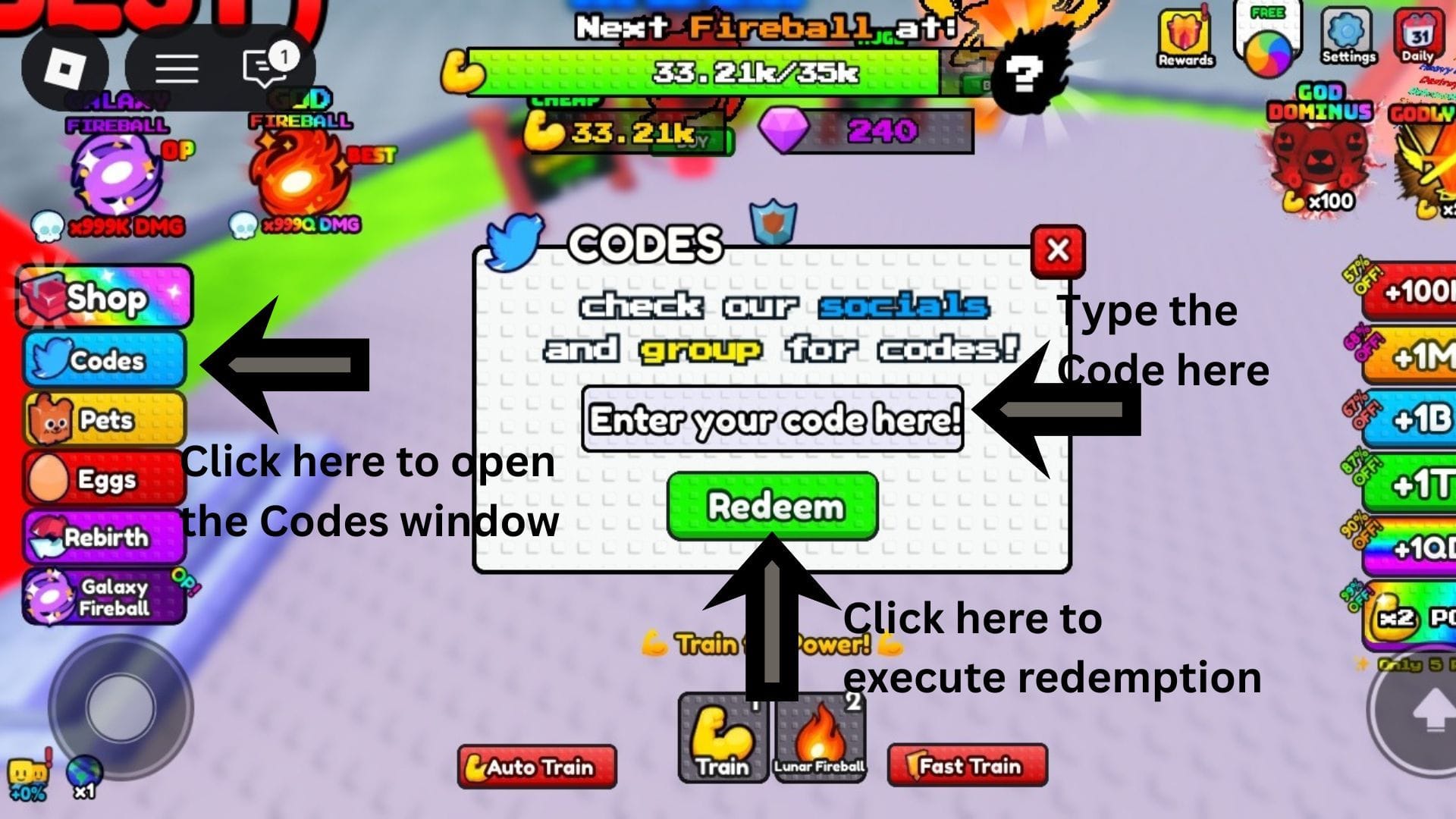 Fireball Training codes (January 2026)