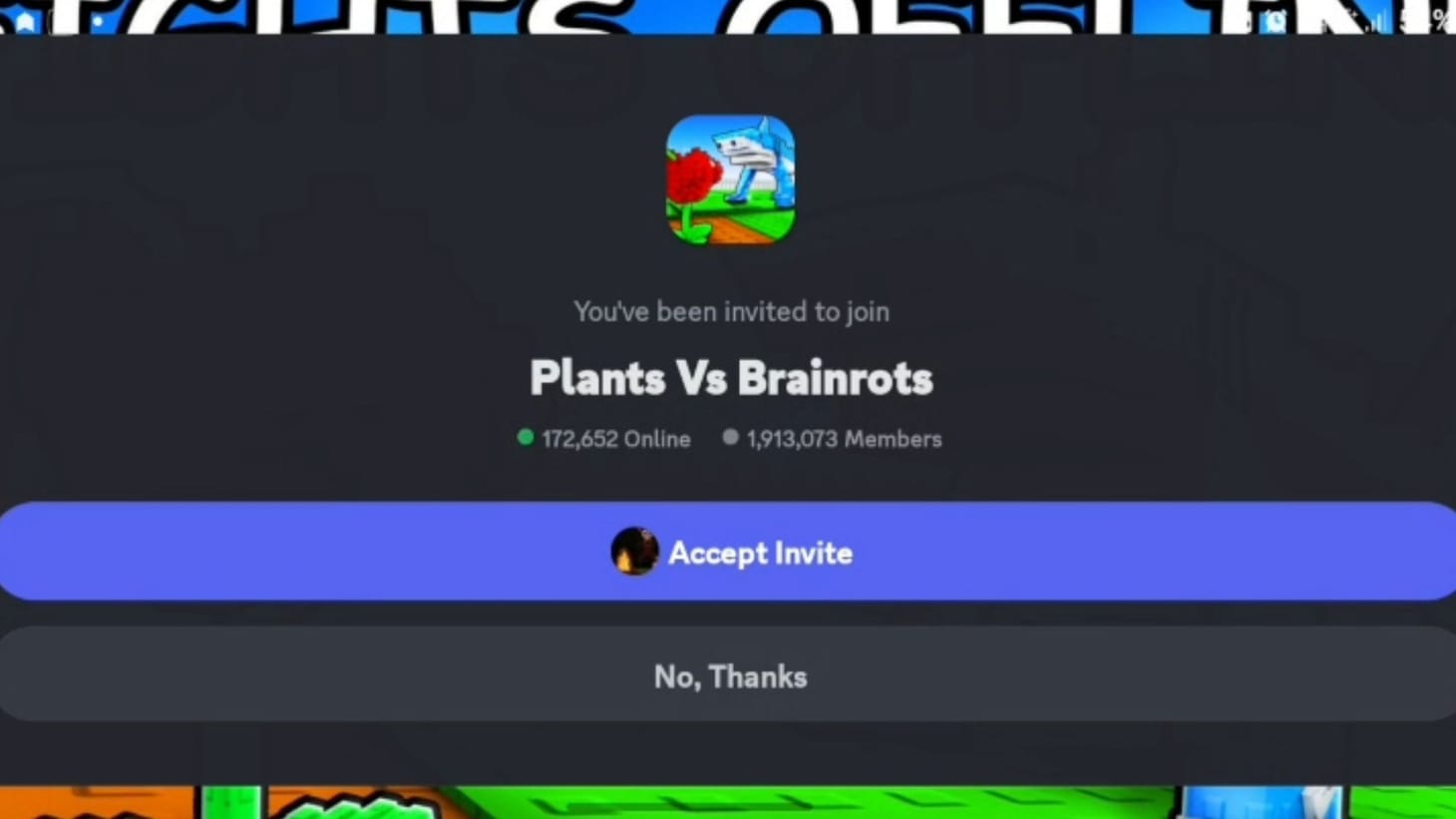 How to join Plants Vs Brainrots Discord server