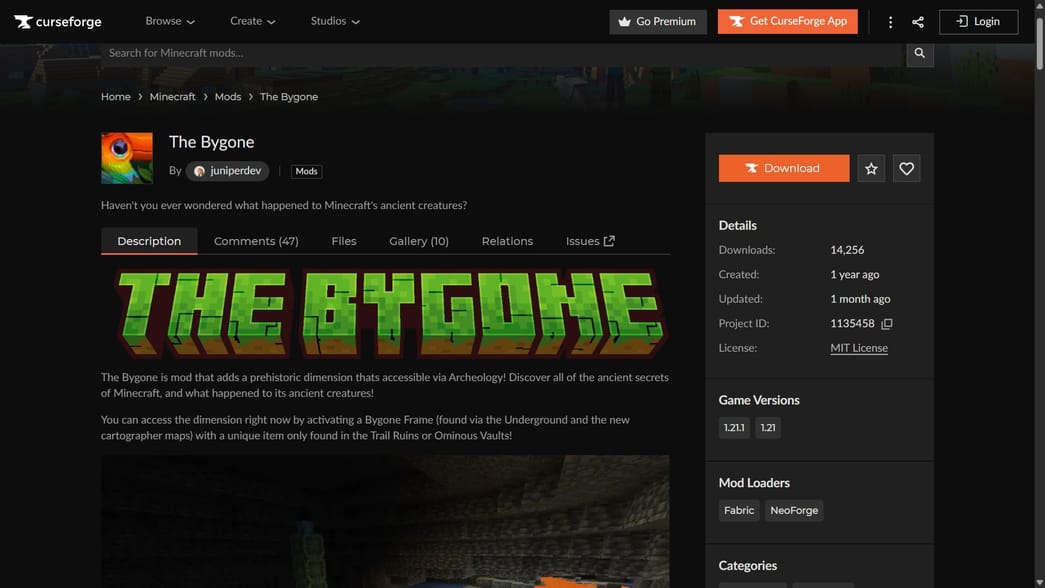 Minecraft The Bygone mod guide