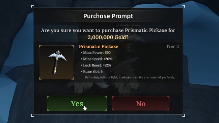 Which is the best pickaxe in The Forge?