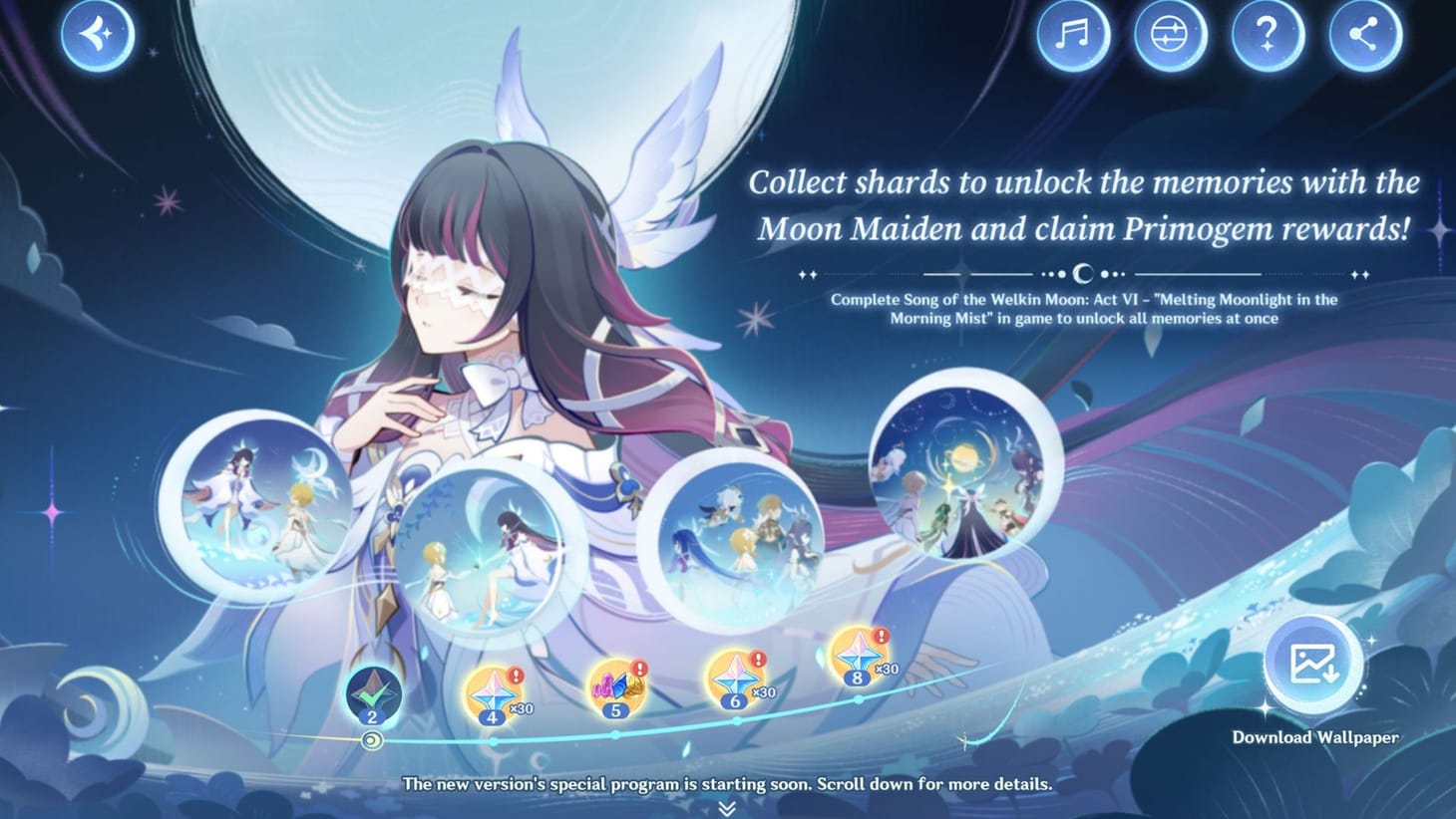 Genshin Impact Memories of the Moon web event guide