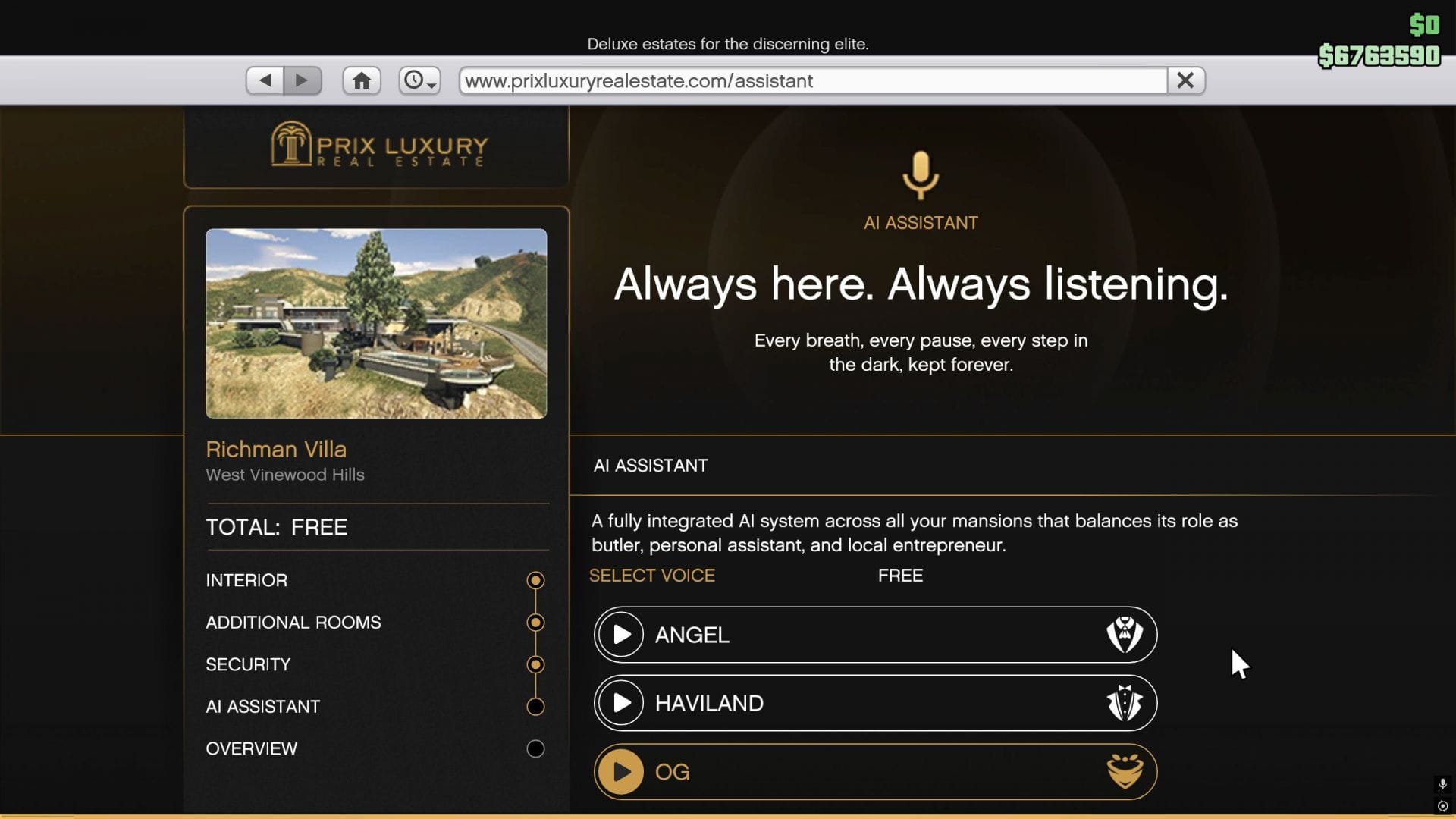 Prix Luxury AI Concierge in GTA Online A Safehouse in the Hills ...