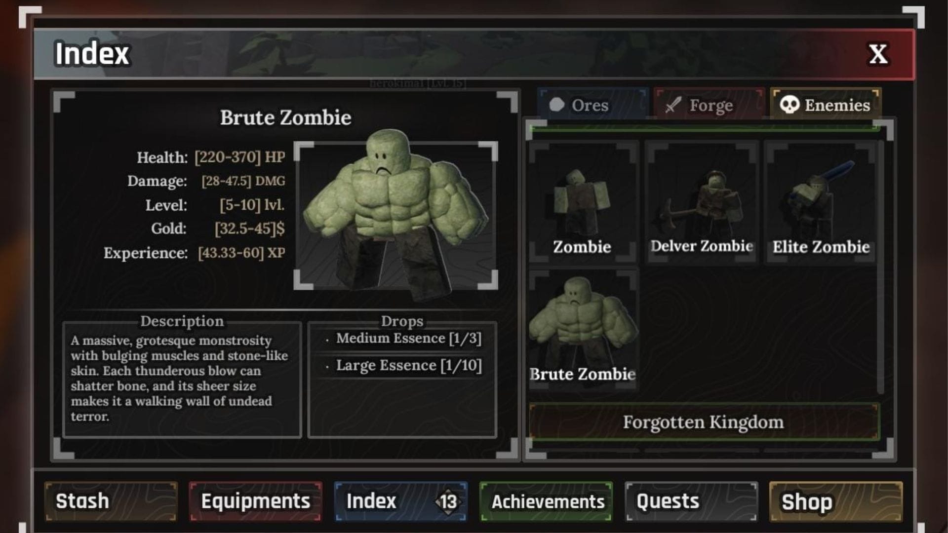 All The Forge enemies and their drops