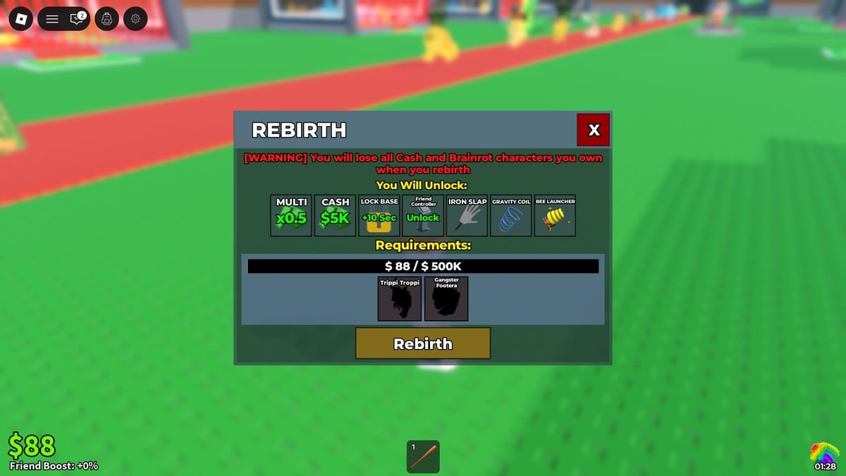 What Do You Need For Rebirth 13 In Steal A Brainrot