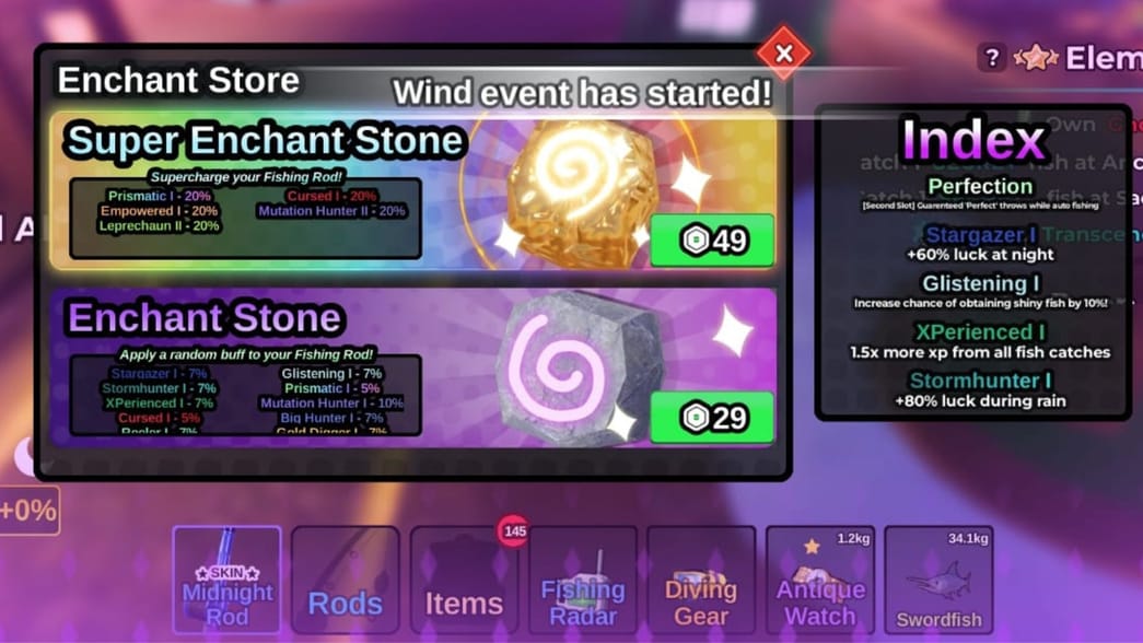 Fish It Enchant Stone guide