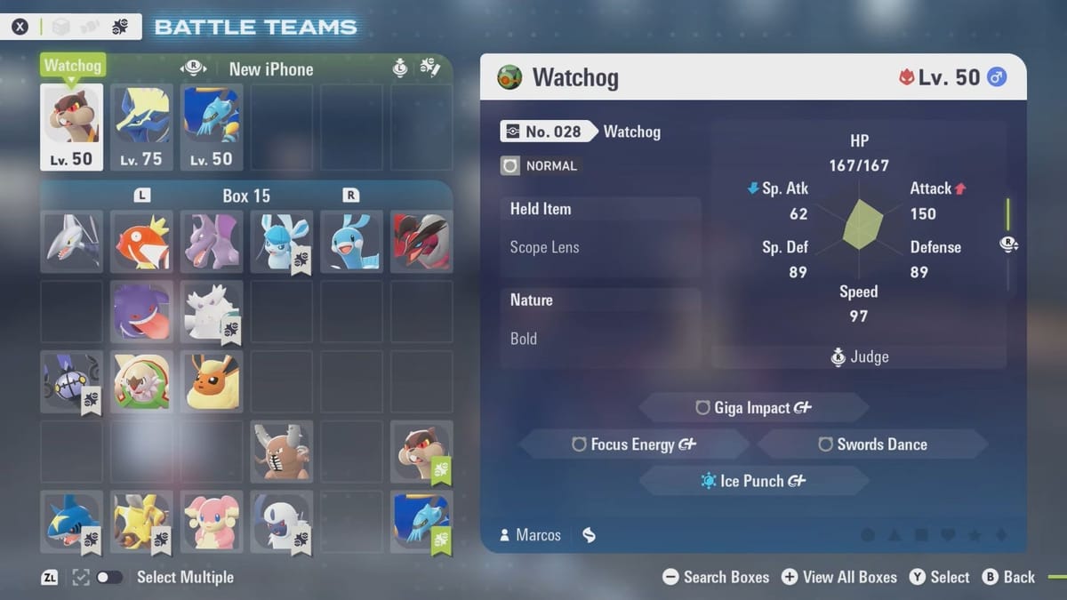 Best Watchog moveset and nature in Pokemon Legends Z-A Mega Dimension
