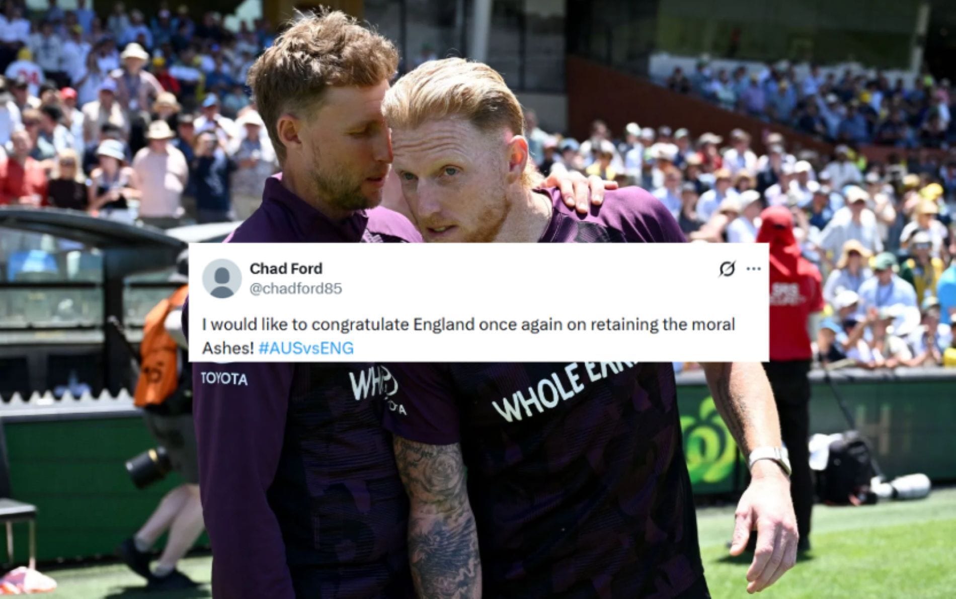 "Congratulate England once again on retaining the moral Ashes" - Fans ...