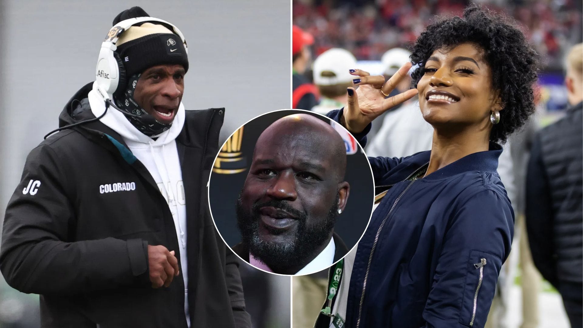 Shaquille O’Neal Reacts as Deion Sanders’ Massive Karrueche Gesture ...