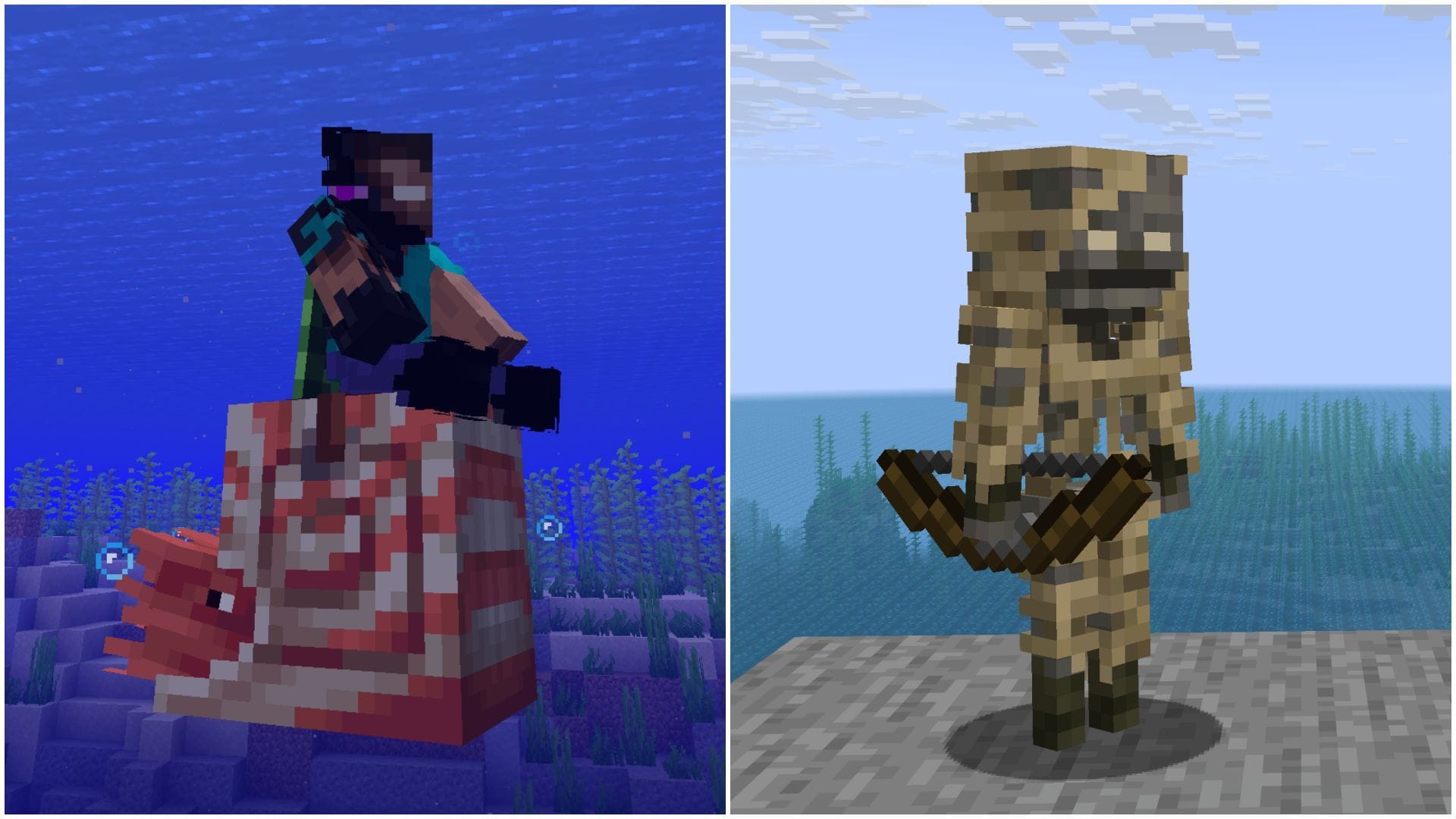 Every new mob in Minecraft Mounts of Mayhem explained: Nautilus, parched, camel husk & more