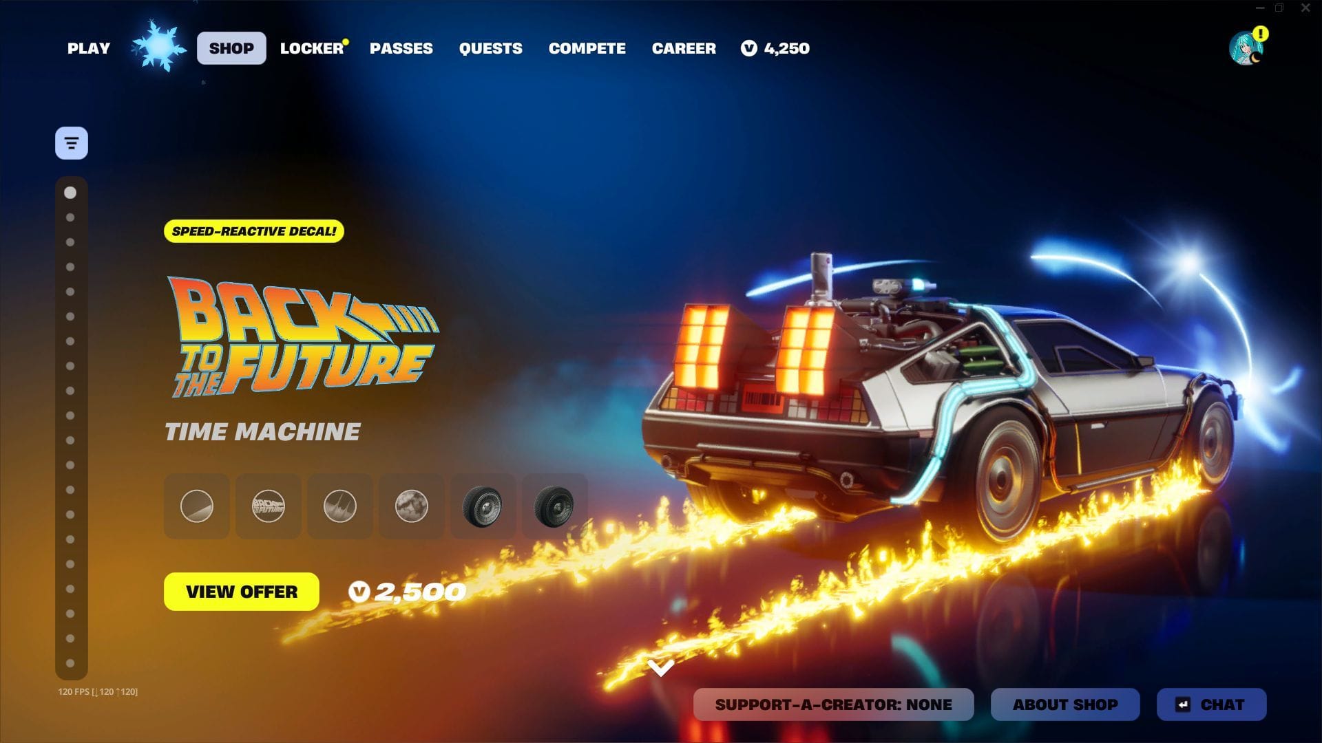How to get Back to the Future Time Machine car skin in Fortnite