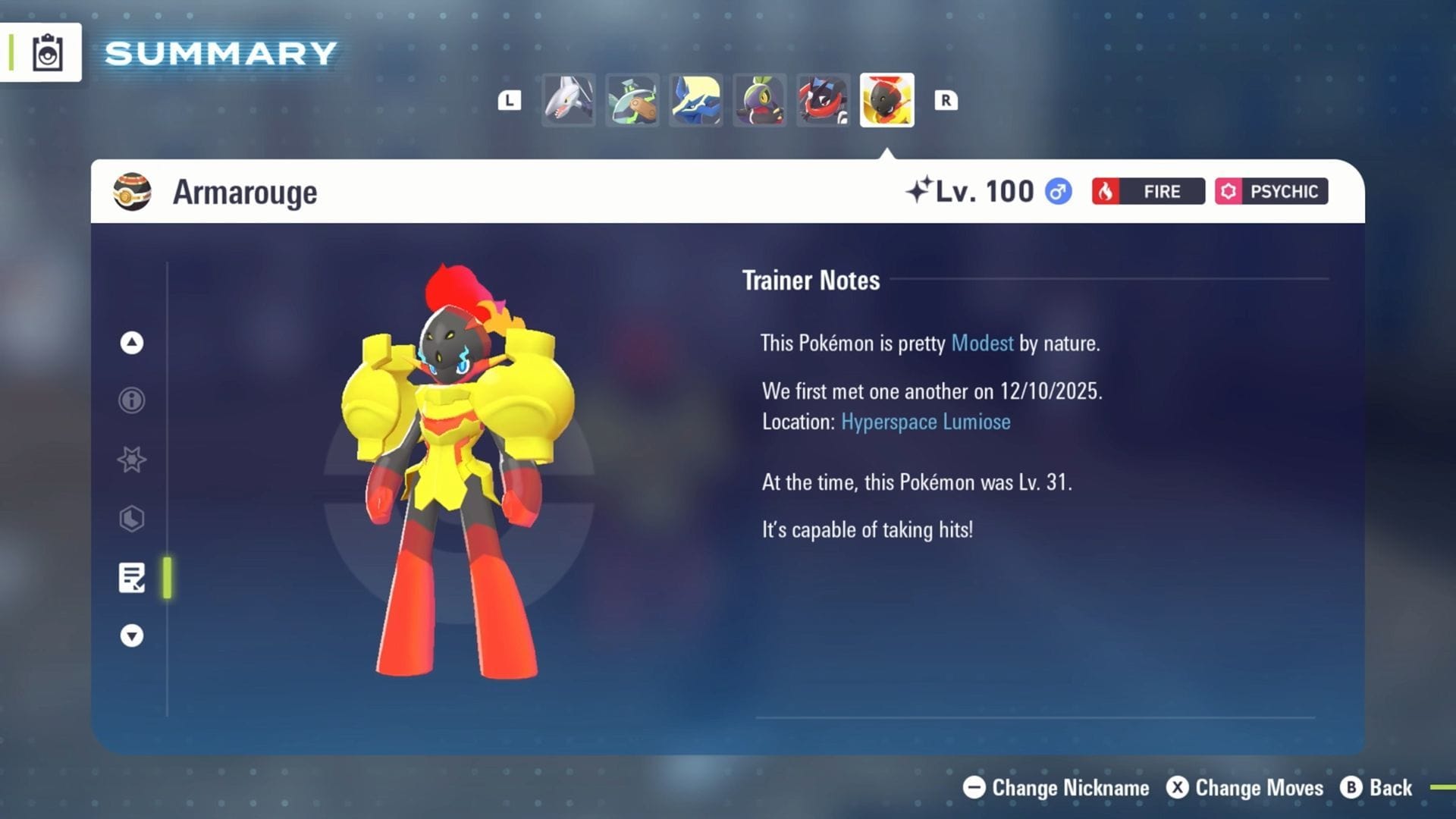 Best Armarouge Moveset and Nature in Pokemon Legends Z-A Mega Dimension