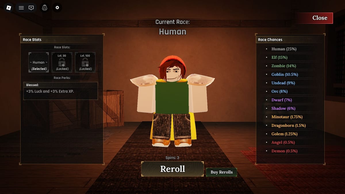 Where to reroll Race in The Forge