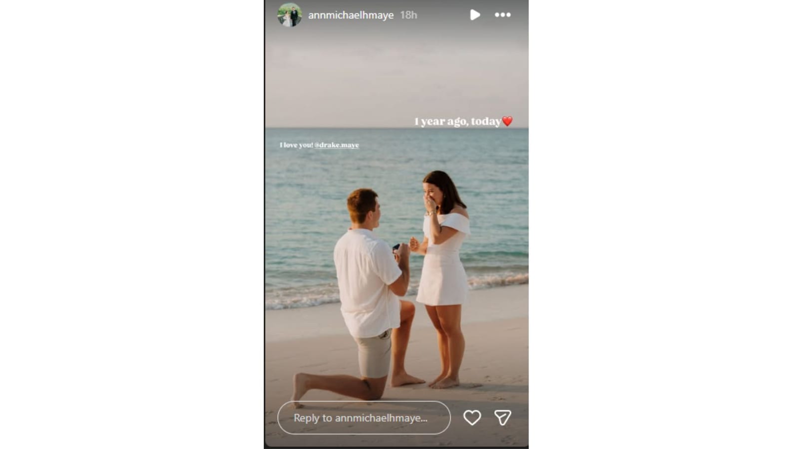Drake Maye's wife Ann Michael recalls beachside proposal as couple ...